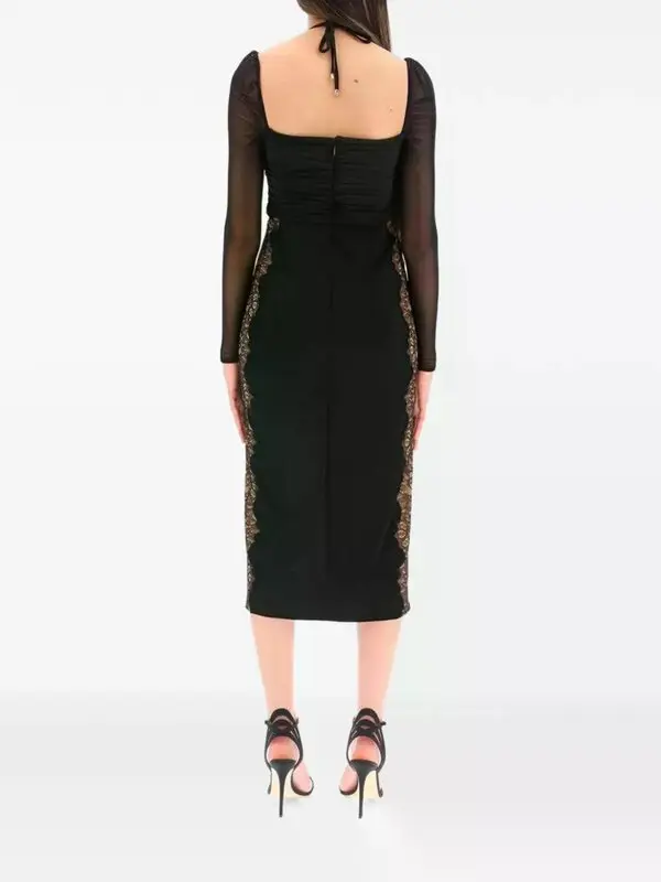 SELF-PORTRAIT Lace-panelled Cut-out Midi Dress