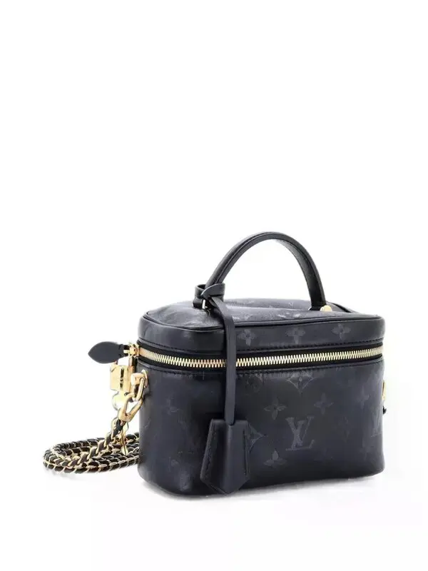 LOUIS VUITTON Vanity Handbag Monogram Ink Embossed Lambskin Pm Crossbody Bag - Black