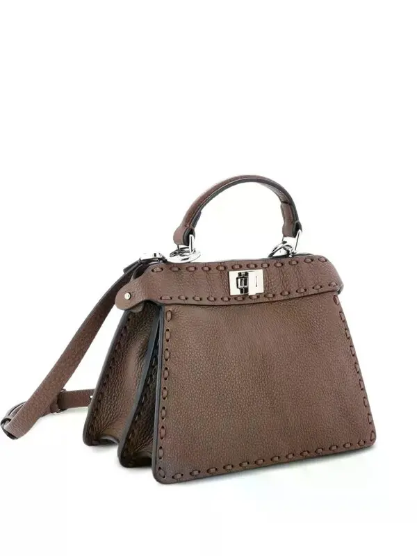 Fendi Selleria Peekaboo Iseeu Bag Leather Petite Satchel - Brown
