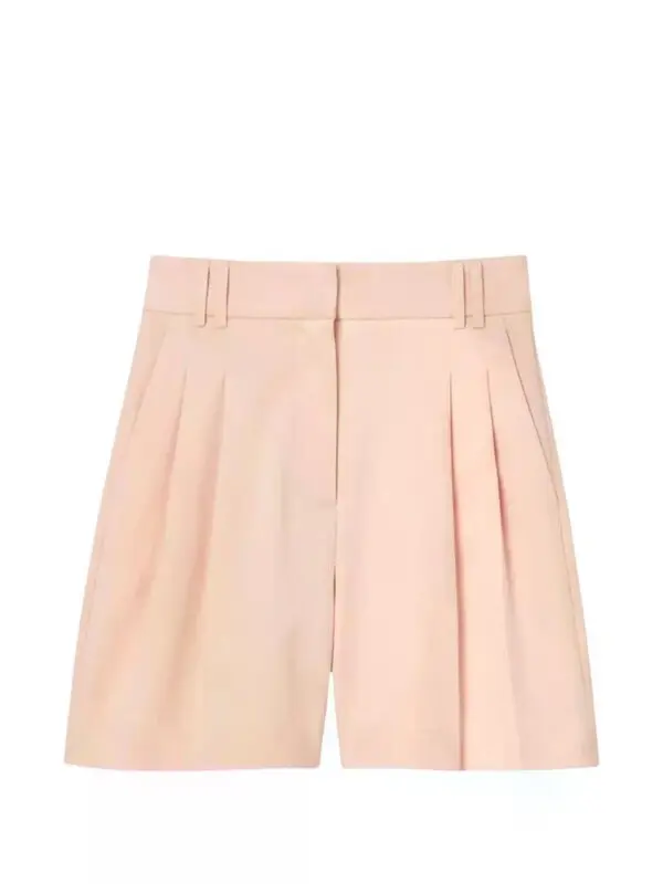 Another Tomorrow Pleated Linen Shorts