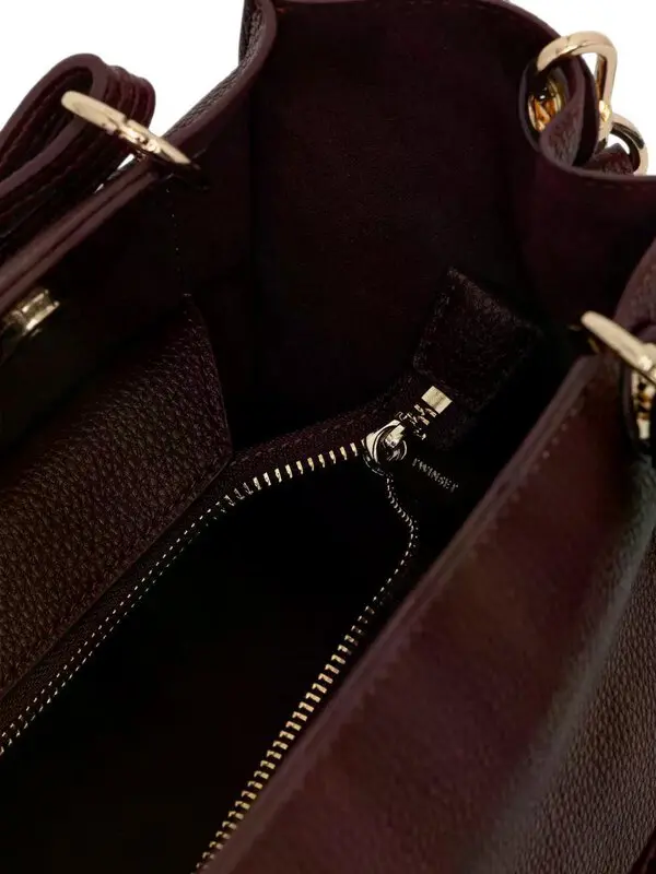 TWINSET Logo-detail Grained-effect Tote Bag