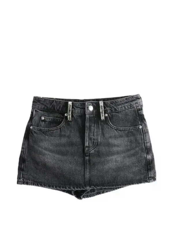 Alexander Wang Crystal-embellished Aged-effect Skirt - Black