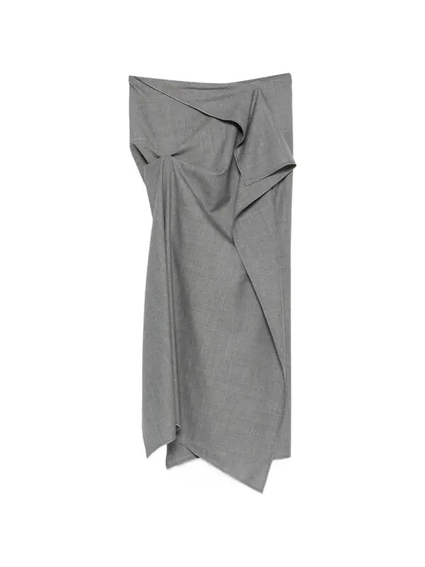 Victoria Beckham Draped Tailored Skirt - Grey