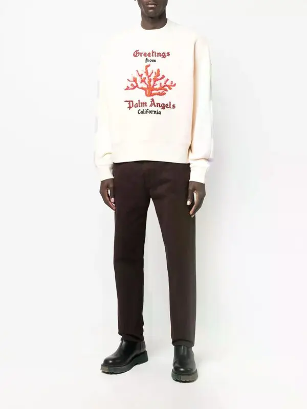 Palm Angels Coral Mix Knit Sweatshirt