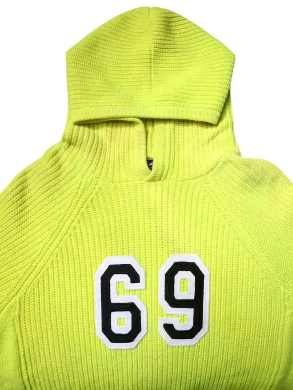 Dolce & Gabbana 69-patchwork Ribbed Hoodie - Yellow