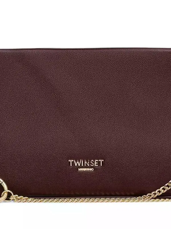 TWINSET Logo-plaque Chain-link Shoulder Bag - Red