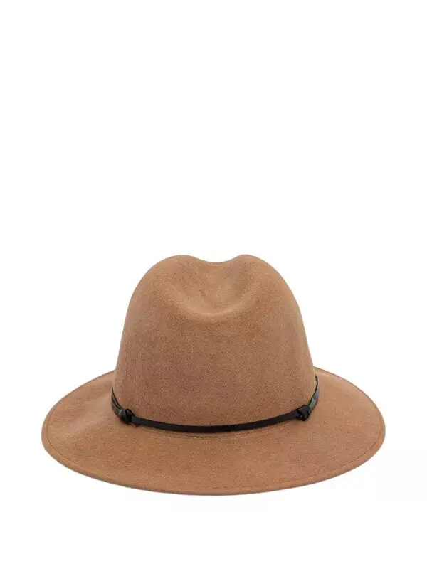 TWINSET Logo-plaque Fedora Hat - Brown