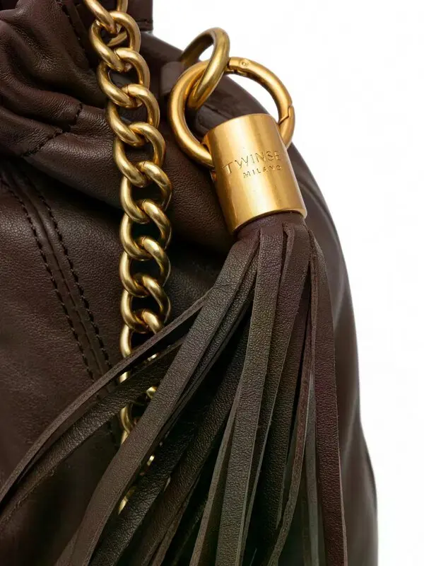 TWINSET Tassel-detail Ruched Shoulder Bag - Brown