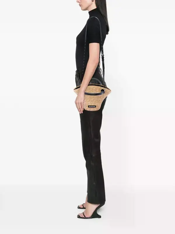 Balenciaga 2010 Mini Raffia Beach Basket Tote Satchel