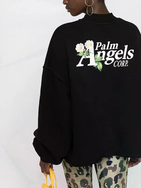 Palm Angels Daisy Logo Cotton Sweatshirt