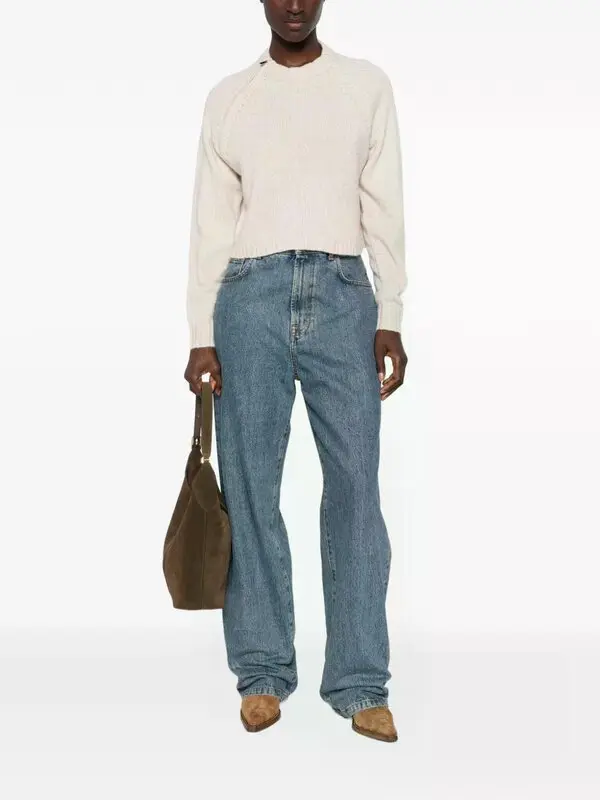Ba&sh Zip-detail Cable-knit Sweater