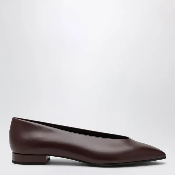 Loro Piana Brown ‘rebecca' Leather Ballet Flats - Red