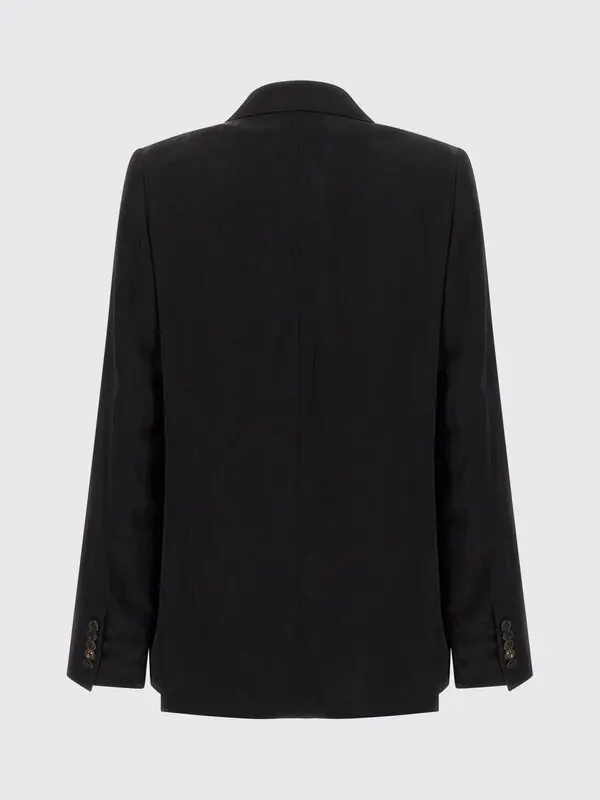 Dries Van Noten Cropped Double-breasted Viscose Blazer With Peak Lapels