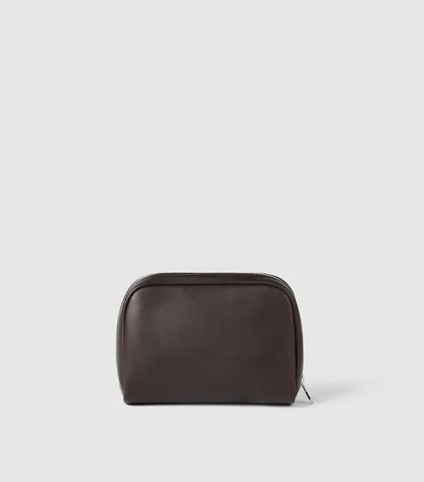 Brunello Cucinelli Leather Logo Wash Bag