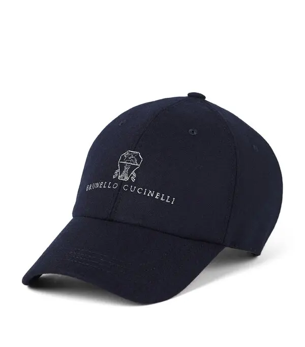 Brunello Cucinelli Virgin Wool Logo Cap
