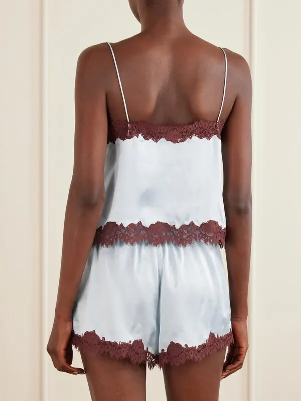 DÔEN Avelaine Lace-trimmed Silk-satin Cami