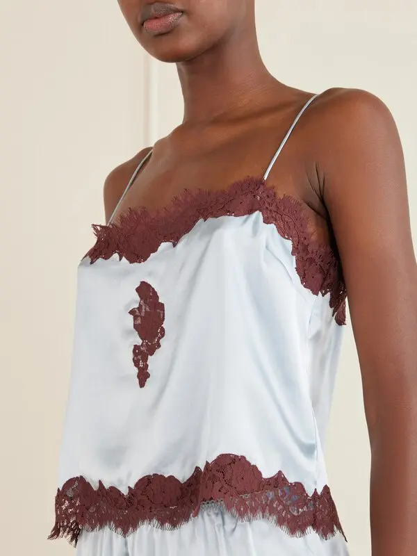 DÔEN Avelaine Lace-trimmed Silk-satin Cami