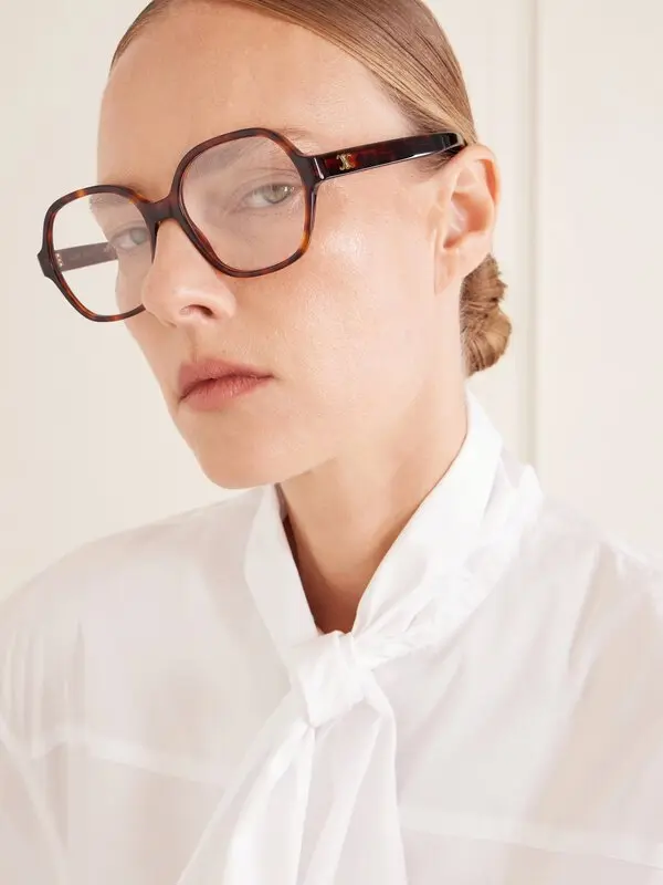 Celine Triomphe Mini Round-frame Acetate Glasses