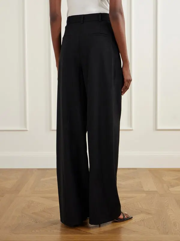 LIBEROWE Mika Pleated Wool Straight-leg Pants