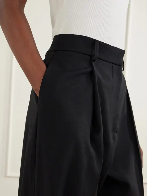 LIBEROWE Mika Pleated Wool Straight-leg Pants