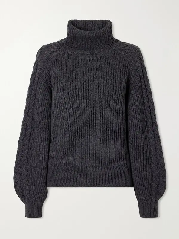 JOSEPH Alodina Ribbed Wool Turtleneck Sweater