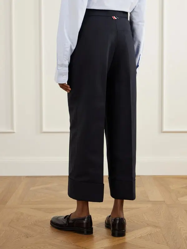 Thom Browne Virgin Wool-twill Straight-leg Cropped Pants