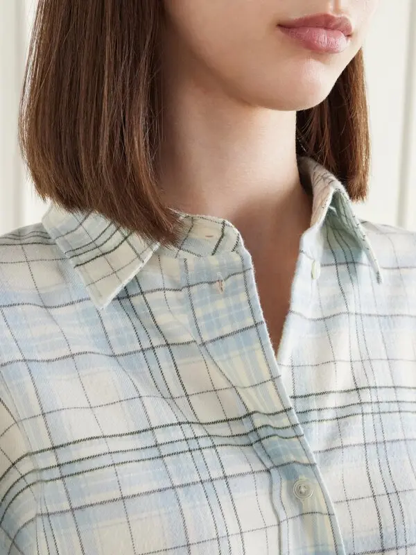 RÓHE Checked Cotton-flannel Shirt