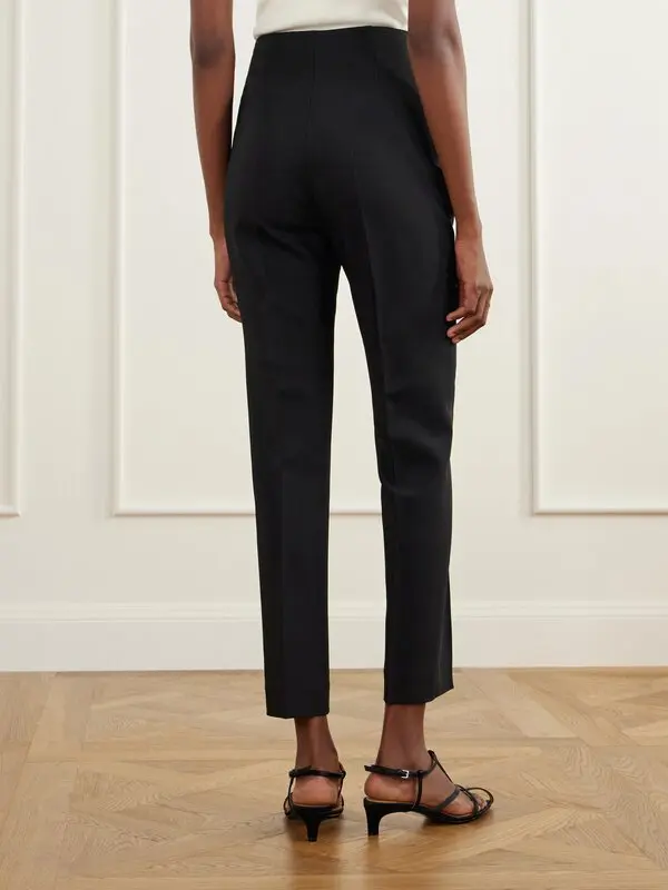 RÓHE Pintucked Grain De Poudre Slim-fit Pants