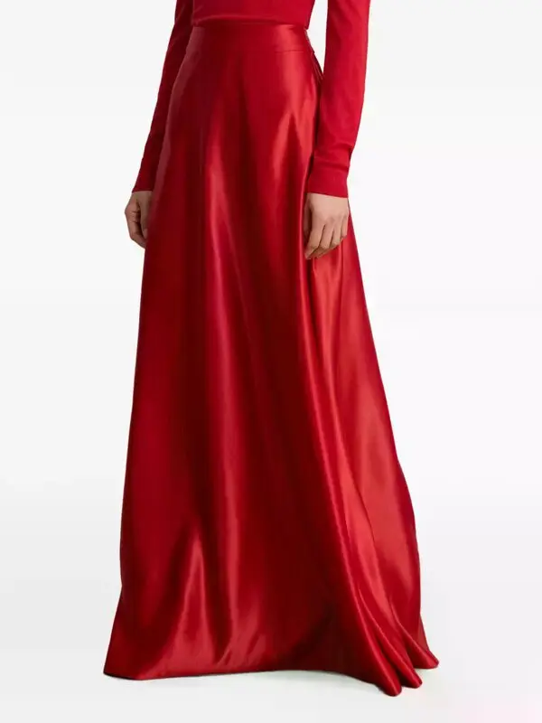 Ralph Lauren Satin-finish A-line Maxi Skirt
