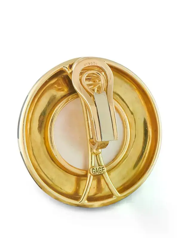 Elizabeth Gage Citrine And Enamel Earrings