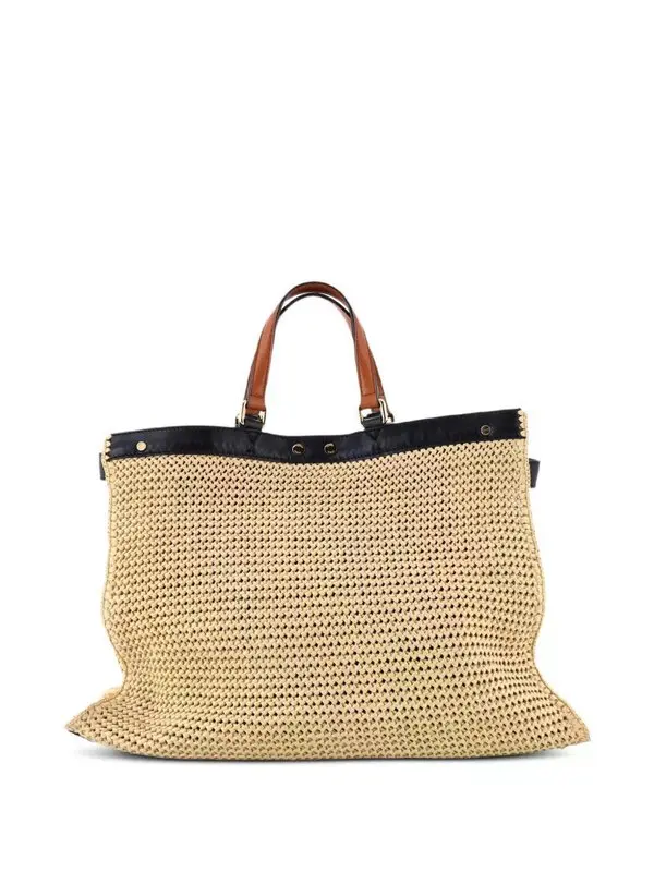 Fendi Peekaboo X- Raffia Medium Tote Bag
