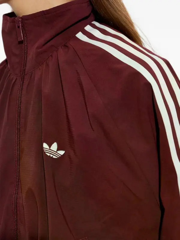 Adidas 3-stripes Gathered-detail Oversized Jacket - Red