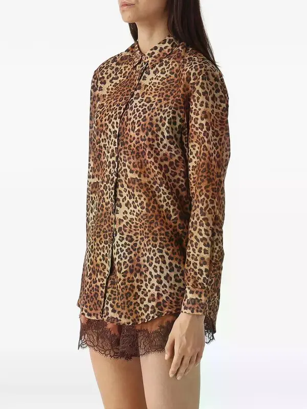 MC2 SAINT BARTH Brigitte Leopard-print Lace-trim Shirt