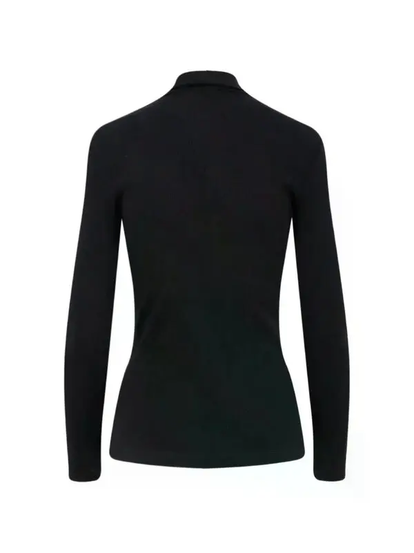 Max Mara Embroidered-logo Turtleneck Sweater - Black