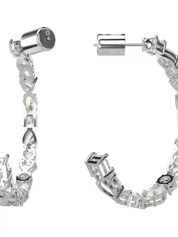 SWAROVSKI Mesmera Crystal-embellished Hoop Earrings - Silver
