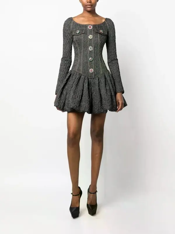 Moschino Crystal-embellished Textured Minidress