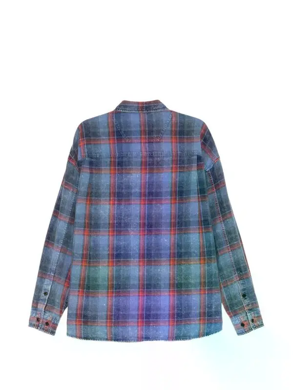 JUUN.J Check-pattern Bleached-effect Shirt