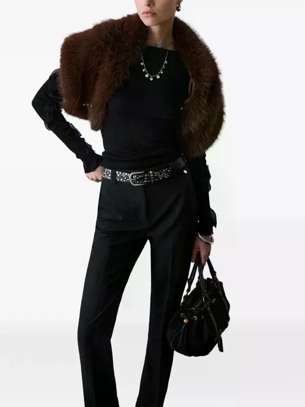 Liu Jo Wool Sweater With Ruffles - Black