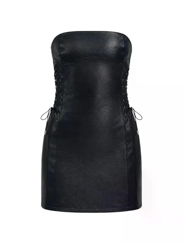 OW Lace-up Strapless Dress