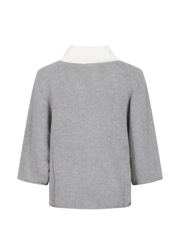 FAY Argyle-knit High-neck Sweater - Grey