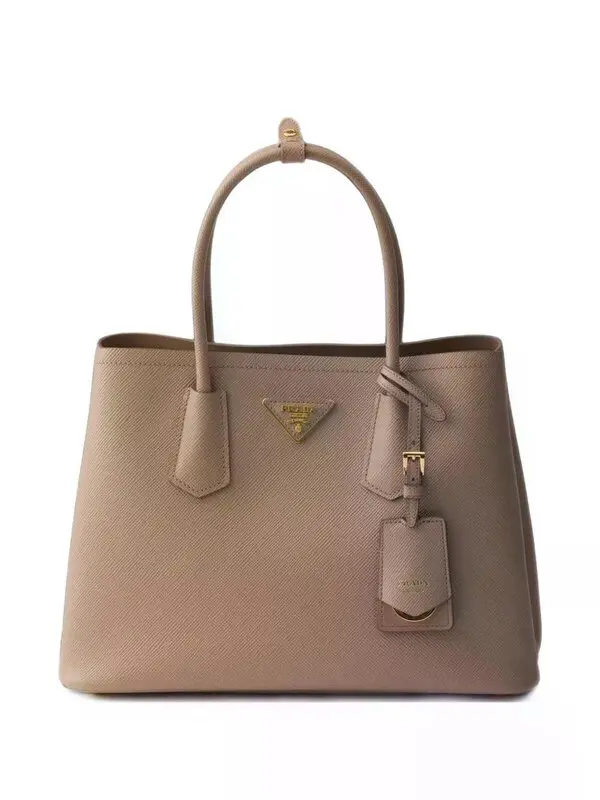 Prada Double Medium Saffiano Leather Bag - Neutrals
