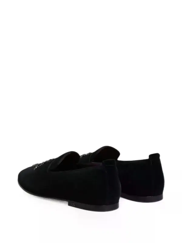Dolce & Gabbana Embellished Velvet Loafers