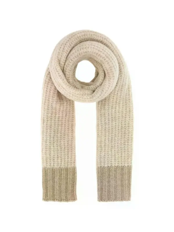 Stone Island Logo-patch Ribbed-knit Scarf