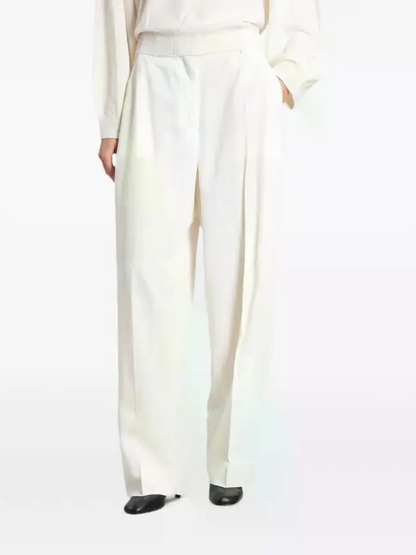 TOTEME High-waist Trousers Ecru - Neutrals