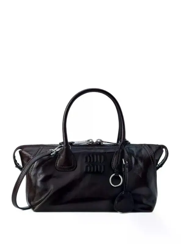 Miu Miu Embossed-logo Leather Tote Bag