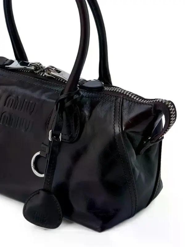 Miu Miu Embossed-logo Leather Tote Bag