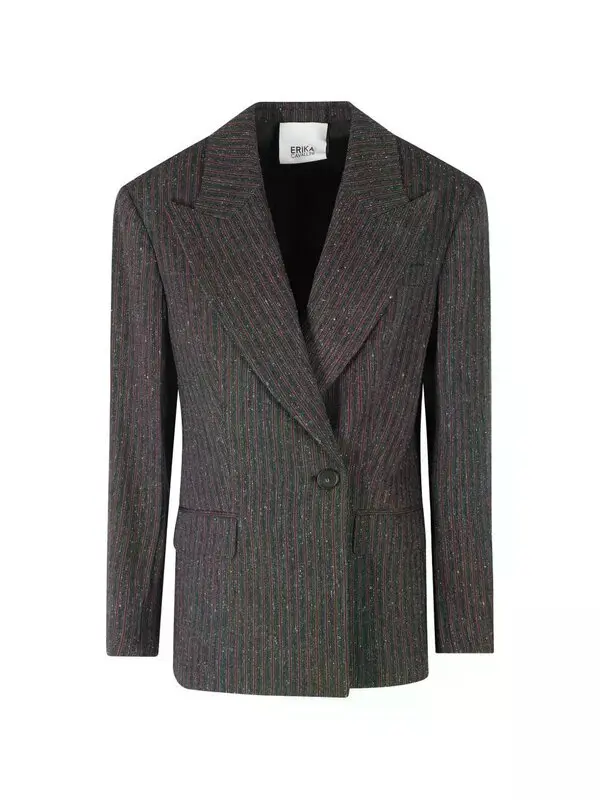 Erika Cavallini Pinstripe Peak-lapel Blazer - Grey