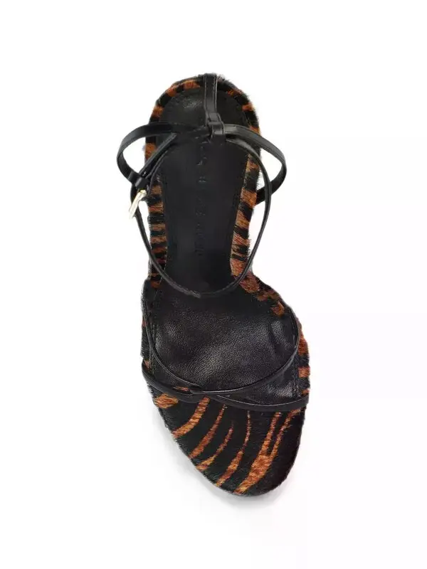 BLACK SUEDE STUDIO Miley Tiger-print Leather Sandals