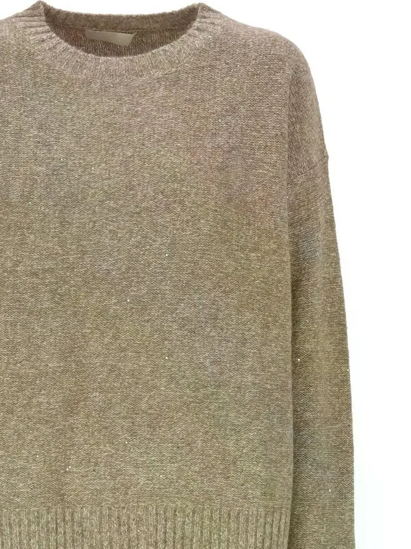 ELEH Sequin-embellished Ribbed-trim Sweater