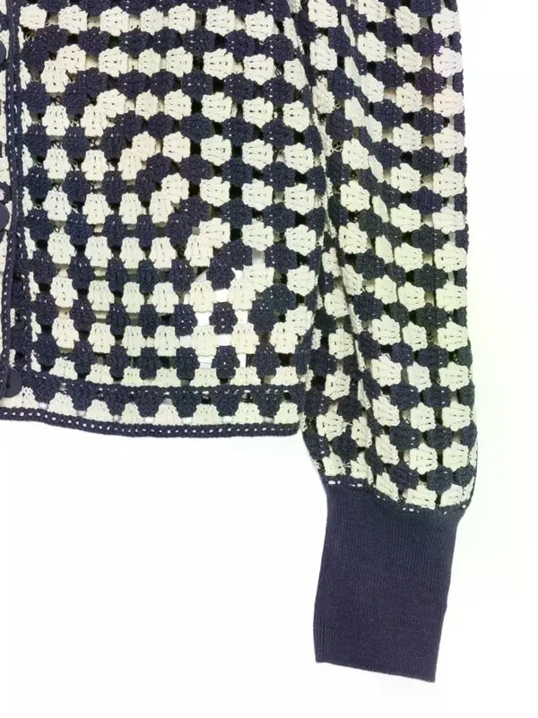 Farm Rio Crochet-knit Buttoned Cardigan